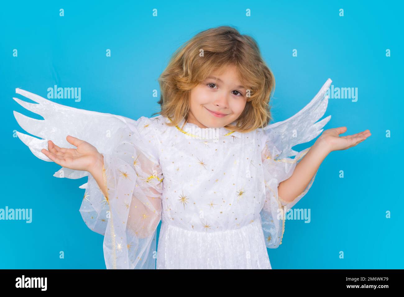 Valentine angel. Little cupid child. Kid angel with angels wings ...