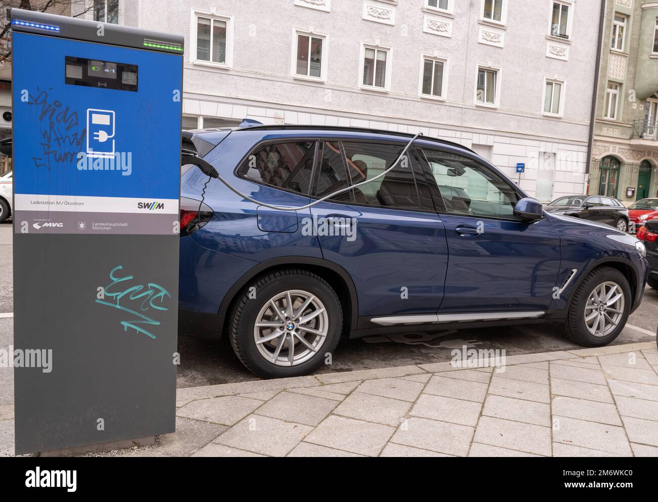 Munich, Germany. 05th Jan, 2023. A car charging station is located in ...