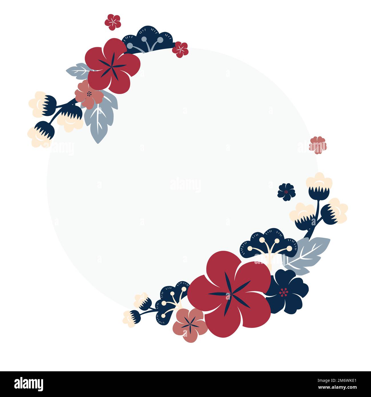 Round colorful floral border vector Stock Vector Image & Art - Alamy