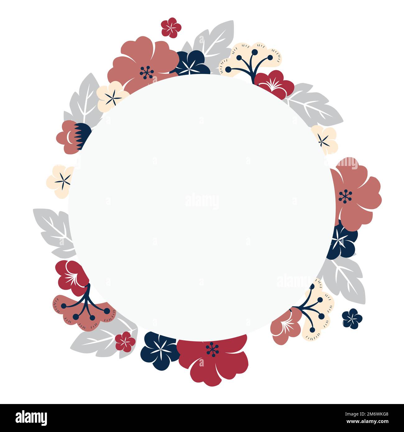 Round colorful floral border vector Stock Vector Image & Art - Alamy