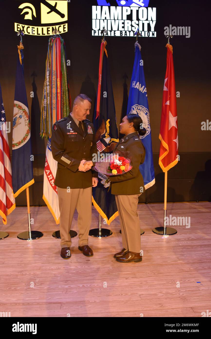 Gen. Paul E. Funk II, TRAODC commanding general speaking with newly ... Gen. Paul E. Funk II, TRAODC commanding general speaking with newly ...