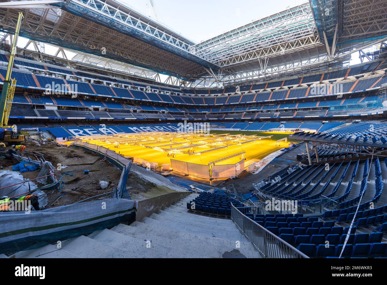 Madrid, Spain - January 04, 2023: Interior of the Santiago Bernabeu ...