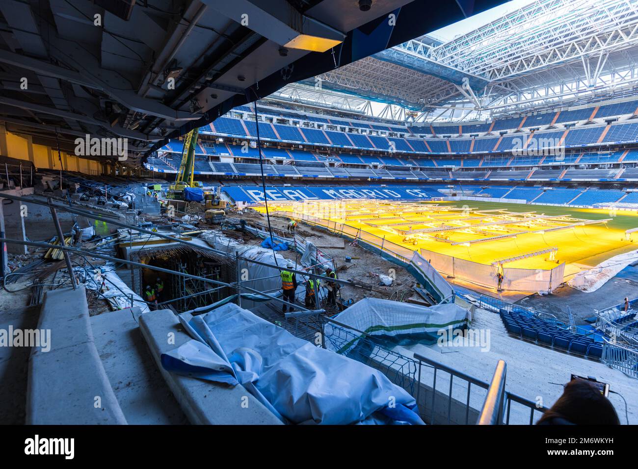 Madrid, Spain - January 04, 2023: Interior of the Santiago Bernabeu ...