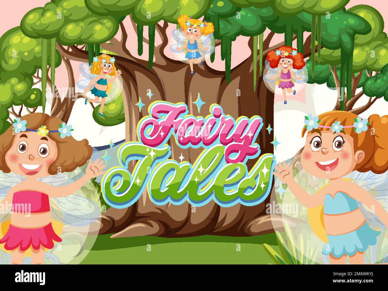 Fairy tales poster or banner design illustration Stock Vector Image ...