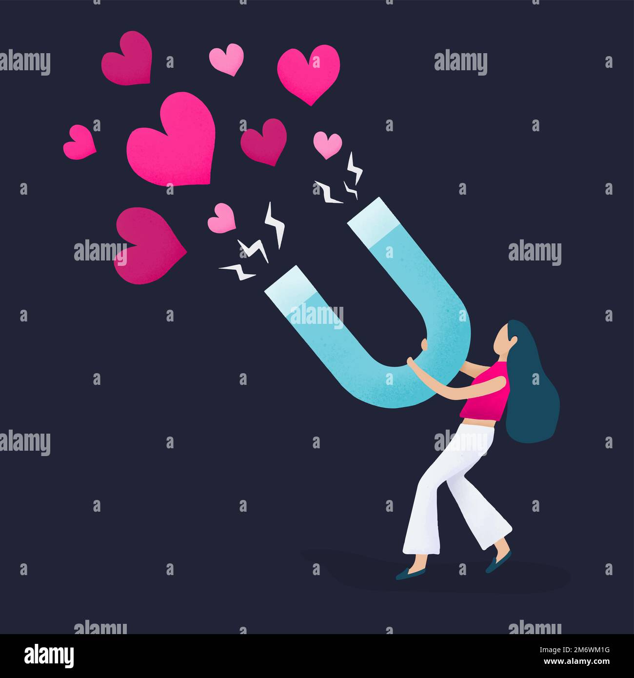 Girl attracting more followers vector Stock Vector Image & Art - Alamy