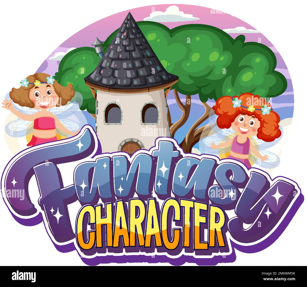 Fantasy Character text design illustration Stock Vector Image & Art - Alamy