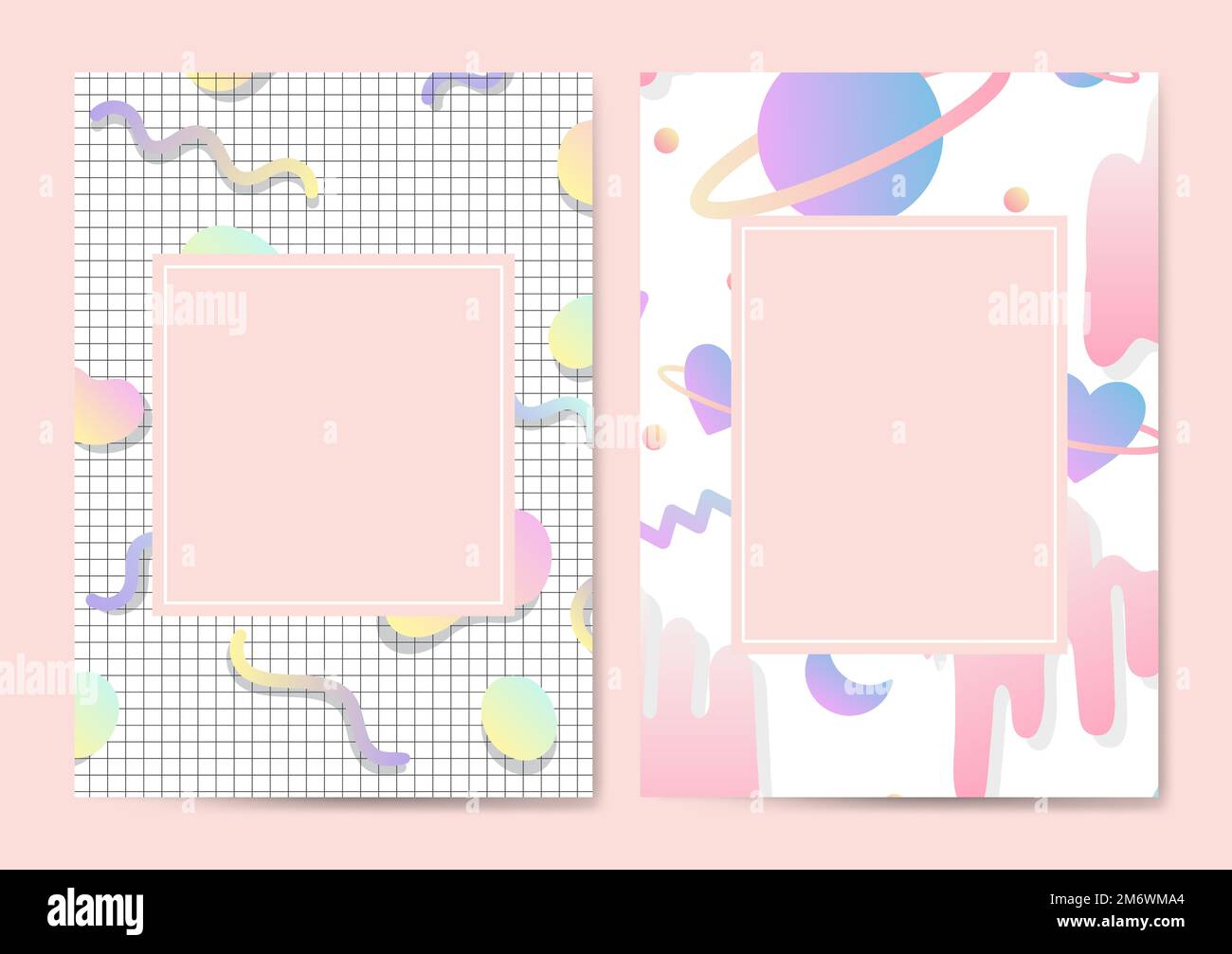 Girly pastel card mockup vector Stock Vector Image & Art - Alamy