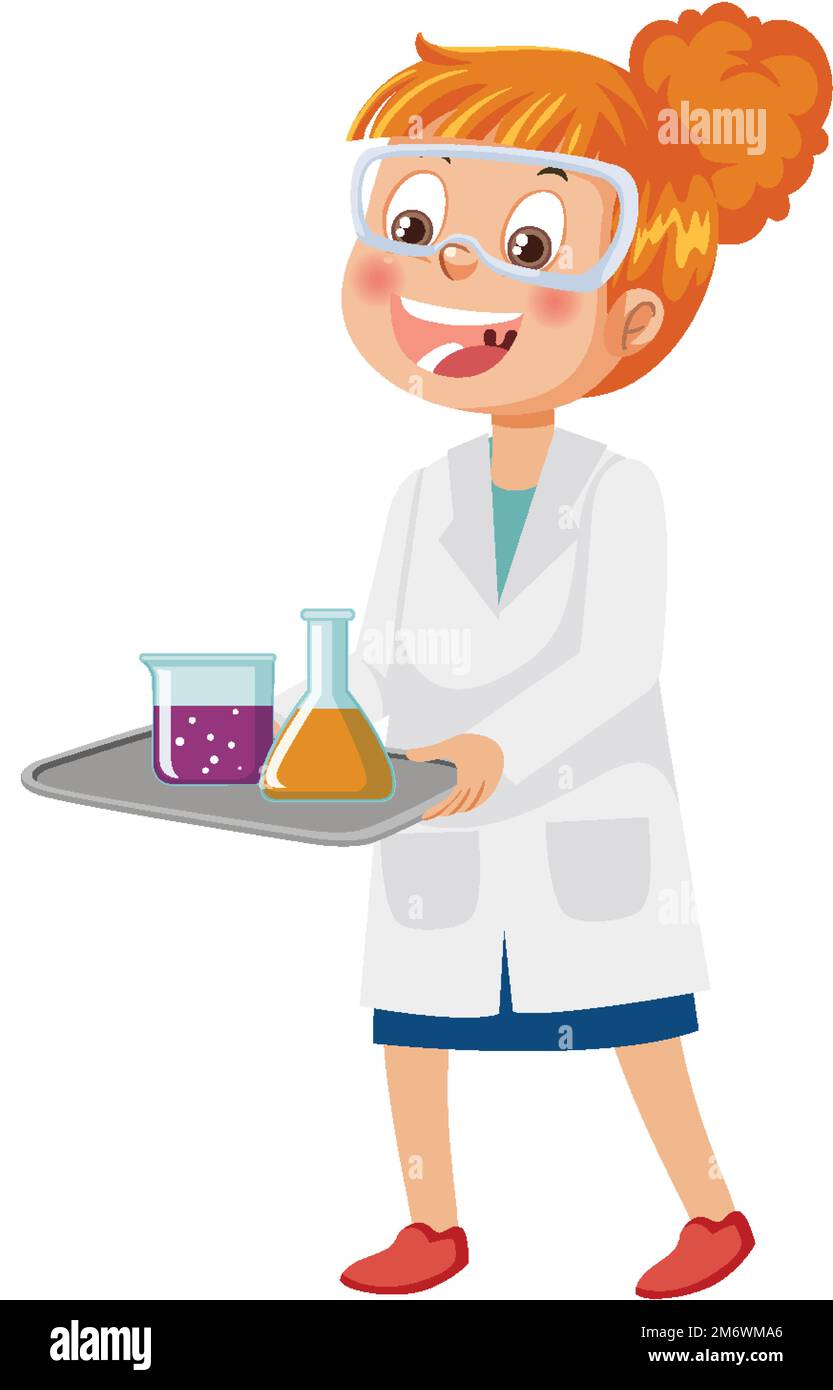 Scientist girl cartoon character illustration Stock Vector Image & Art ...