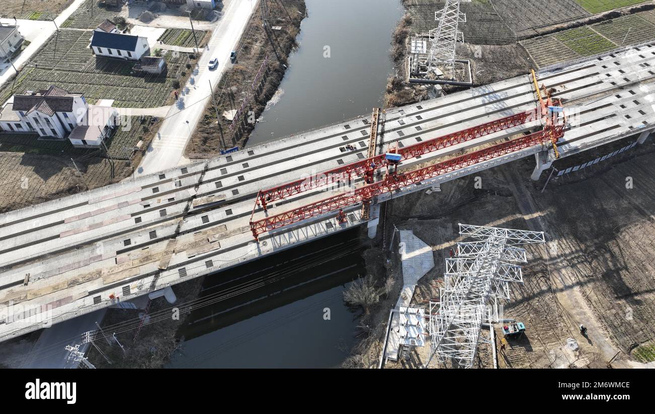 Aerial photo shows the Siguanhe Bridge of Yangkou-Nantong Expressway ...