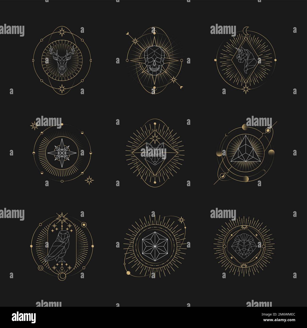 Geometric mystic symbols vector set Stock Vector Image & Art - Alamy