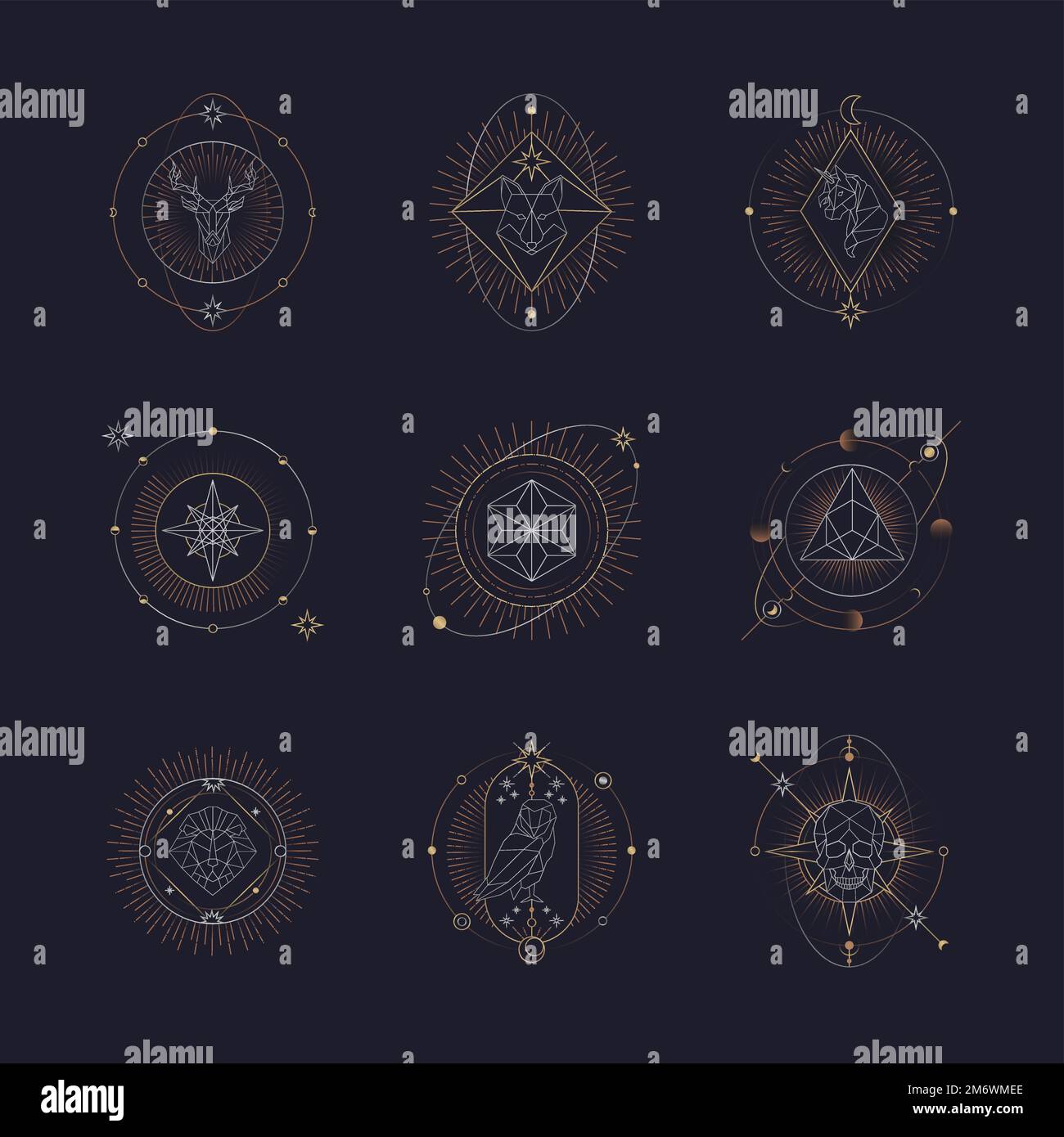 Geometric mystic symbols vector set Stock Vector Image & Art - Alamy
