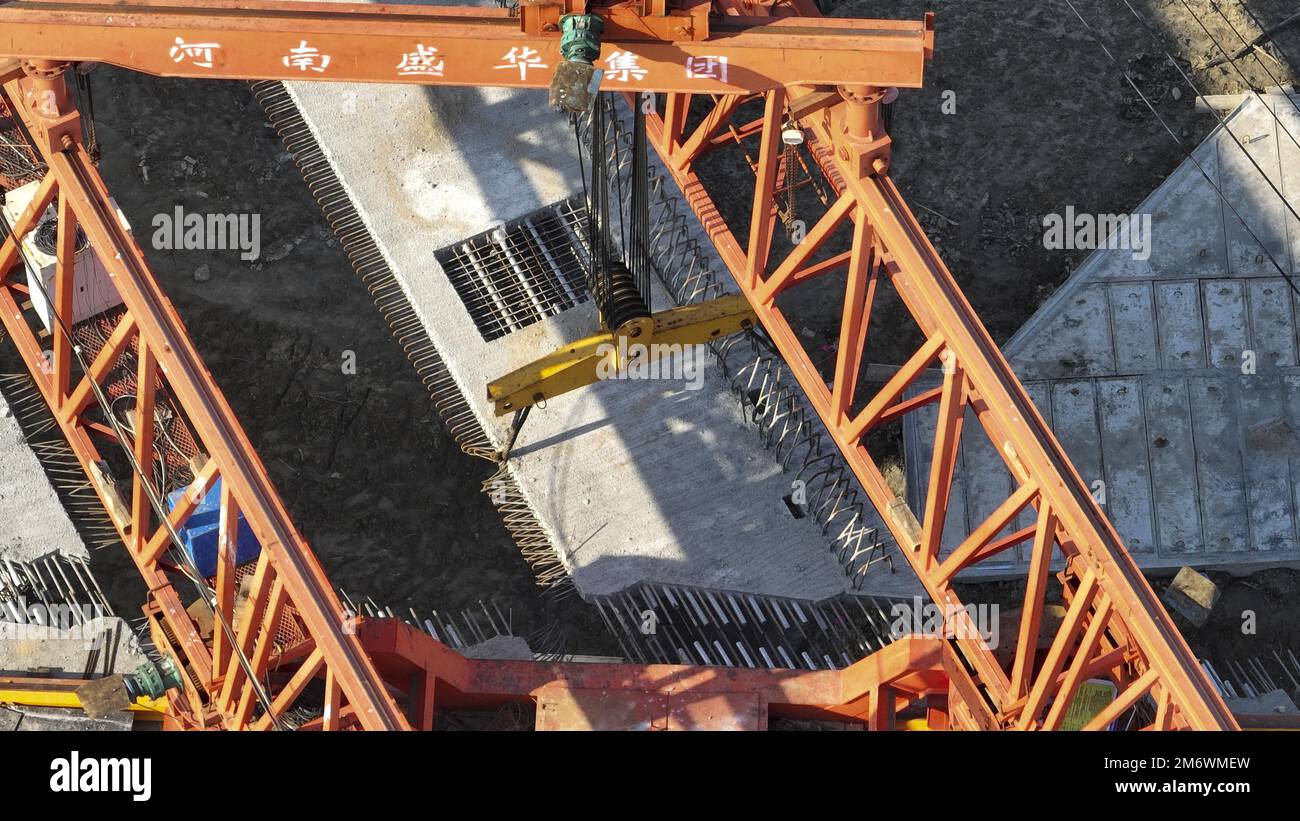 Aerial photo shows the Siguanhe Bridge of Yangkou-Nantong Expressway ...