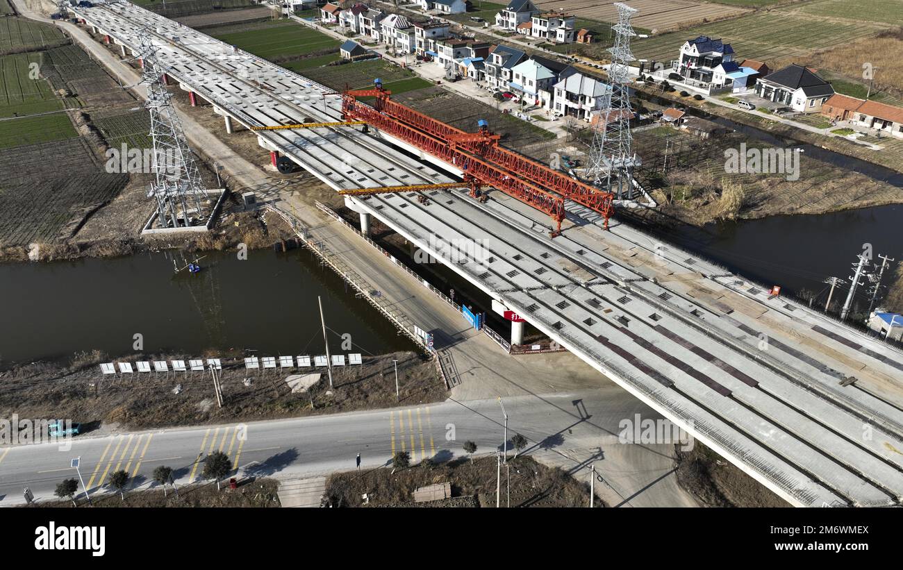 Aerial photo shows the Siguanhe Bridge of Yangkou-Nantong Expressway ...