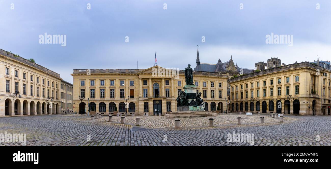 Panorama view of the Place Royal Square in downtown Reims with the ...