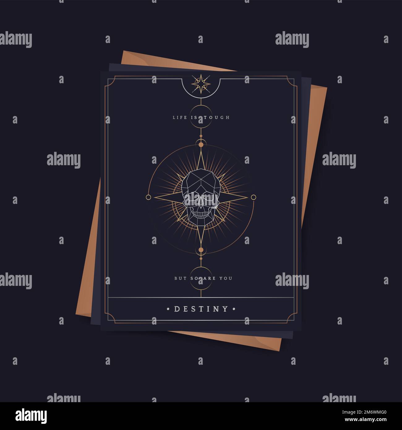 Geometric skull mystic symbol fortune card vector Stock Vector Image ...