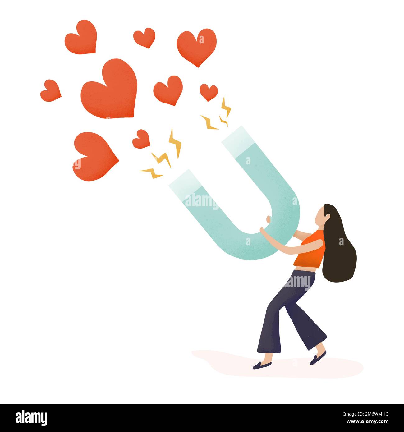 Girl attracting more followers vector Stock Vector Image & Art - Alamy
