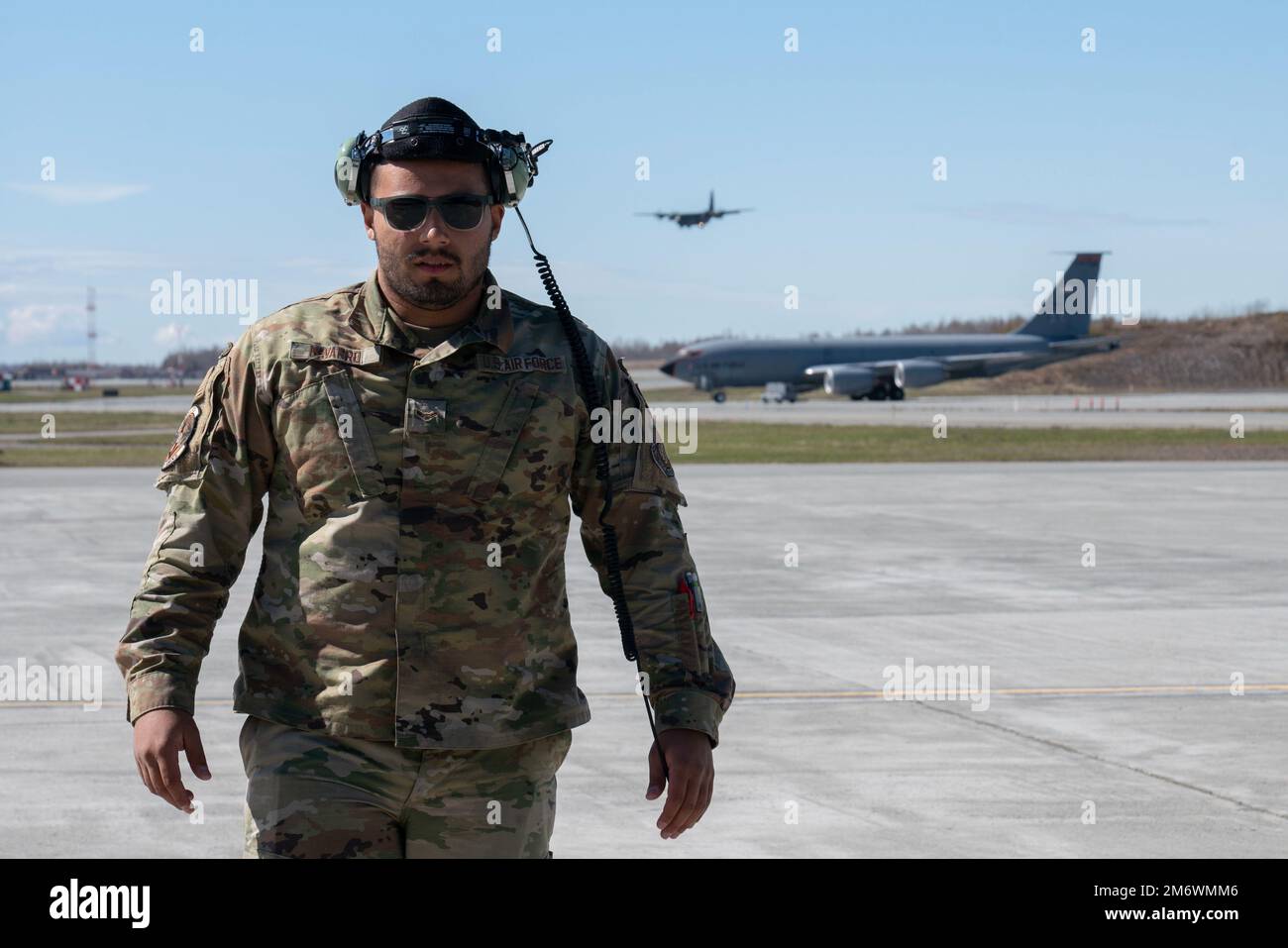 U.S. Air Force Airman 1st Class Tyler Navarro, a maintainer assigned to ...
