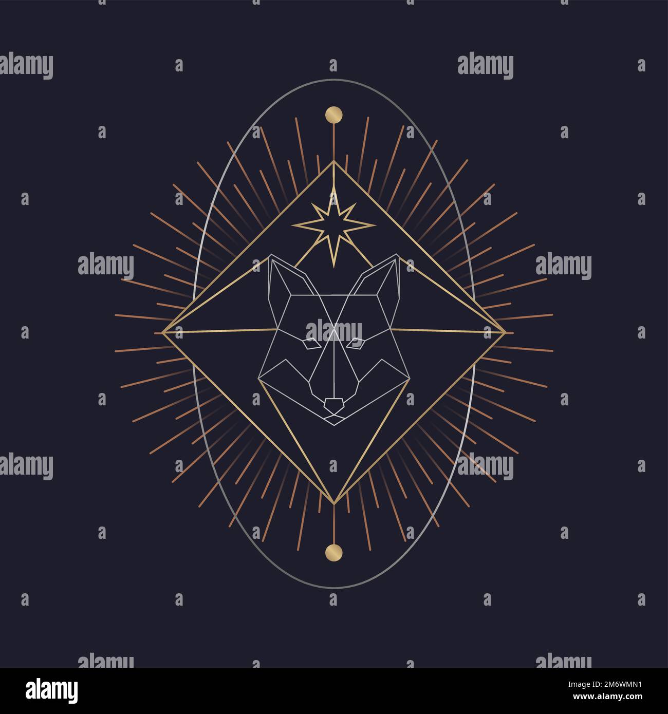 Geometric fox mystic symbol vector Stock Vector Image & Art - Alamy