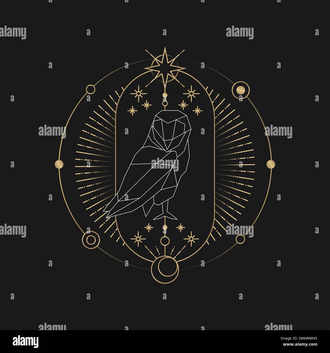 Geometric owl mystic symbol vector Stock Vector Image & Art - Alamy
