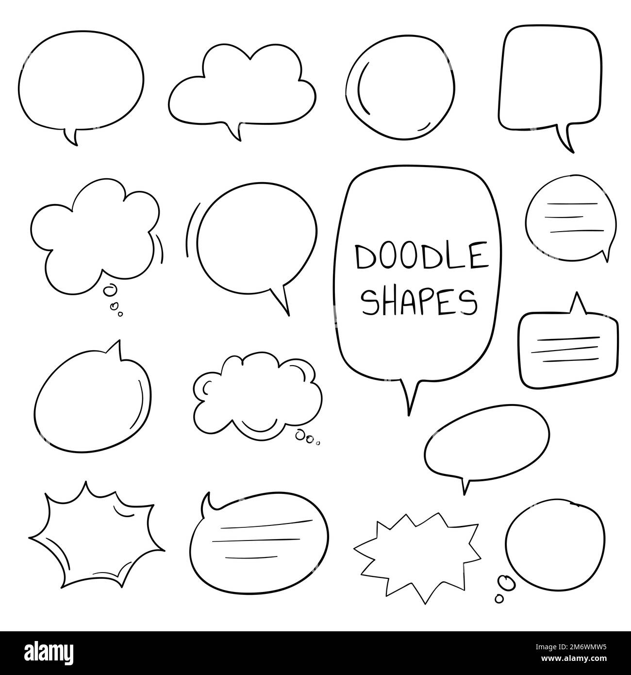 Hand-drawn doodle speech bubbles vector set Stock Vector Image & Art ...