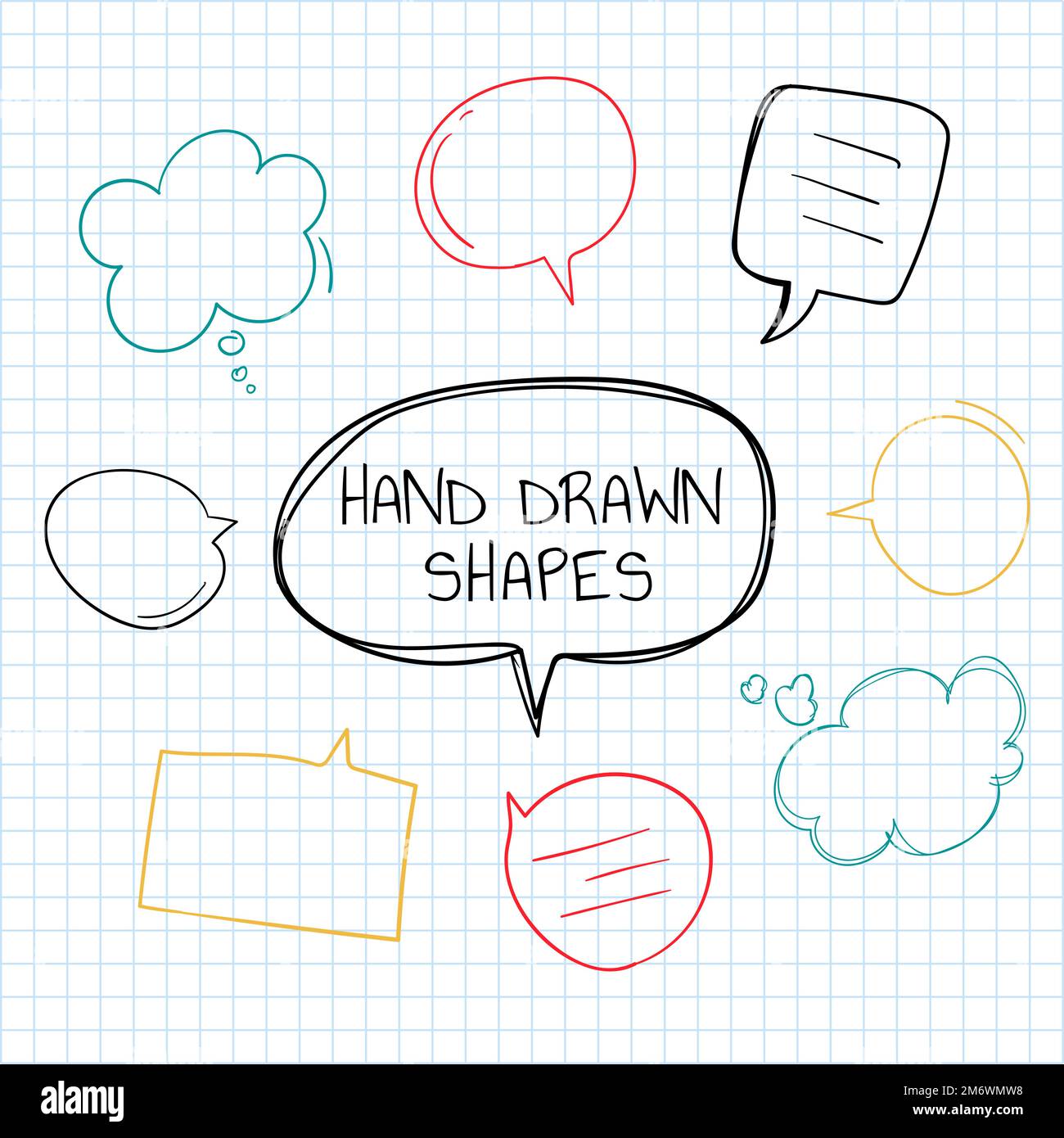Hand-drawn doodle speech bubbles vector set Stock Vector Image & Art ...