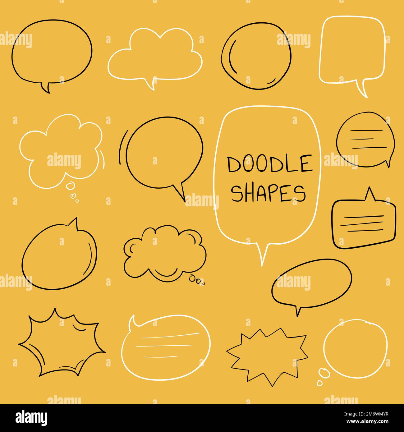 Hand-drawn doodle speech bubbles vector set Stock Vector Image & Art ...