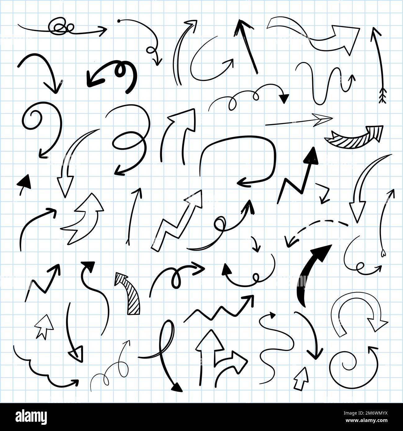 Hand-drawn doodle arrows vector set Stock Vector Image & Art - Alamy