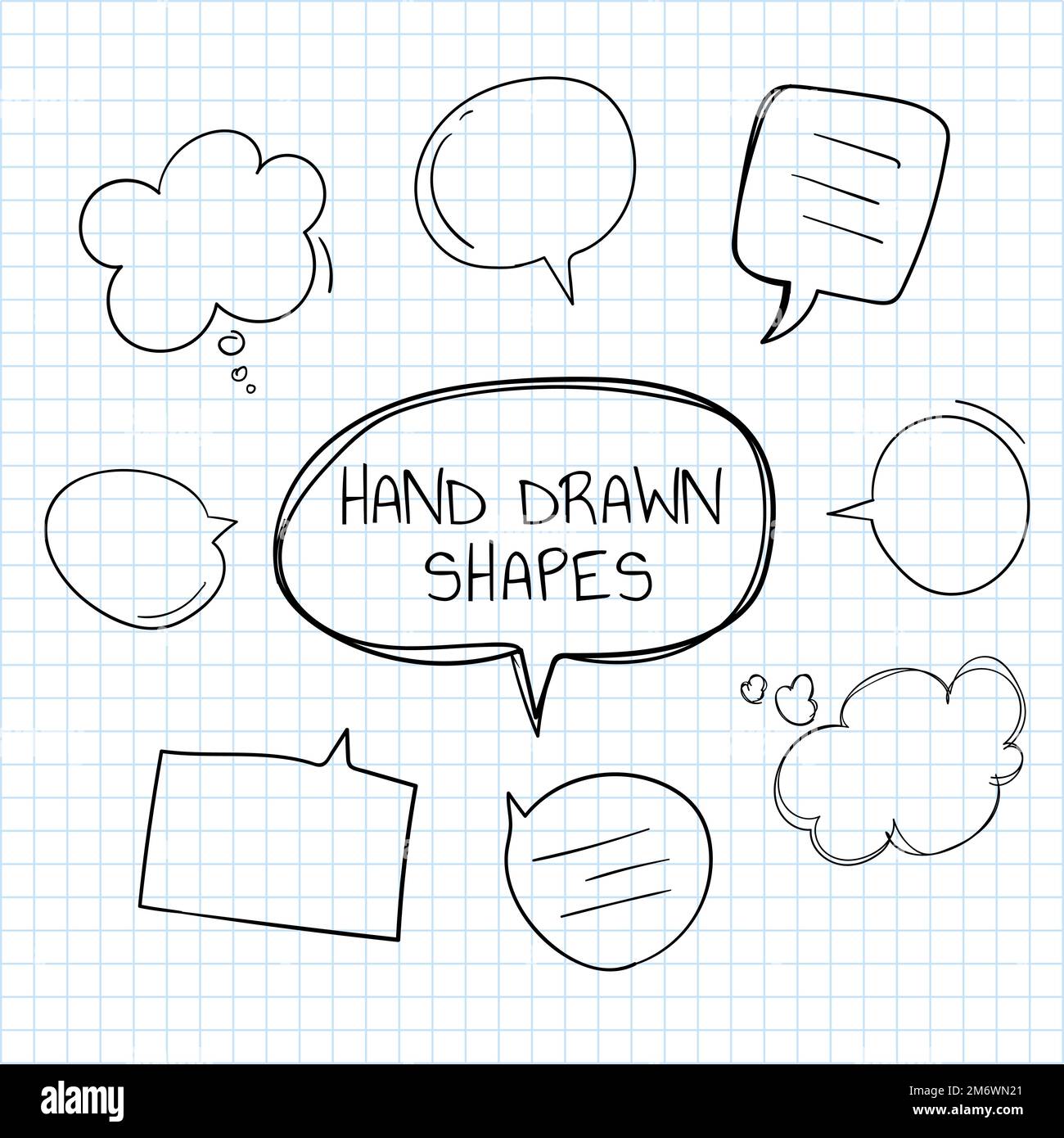 Hand-drawn doodle speech bubbles vector set Stock Vector Image & Art ...
