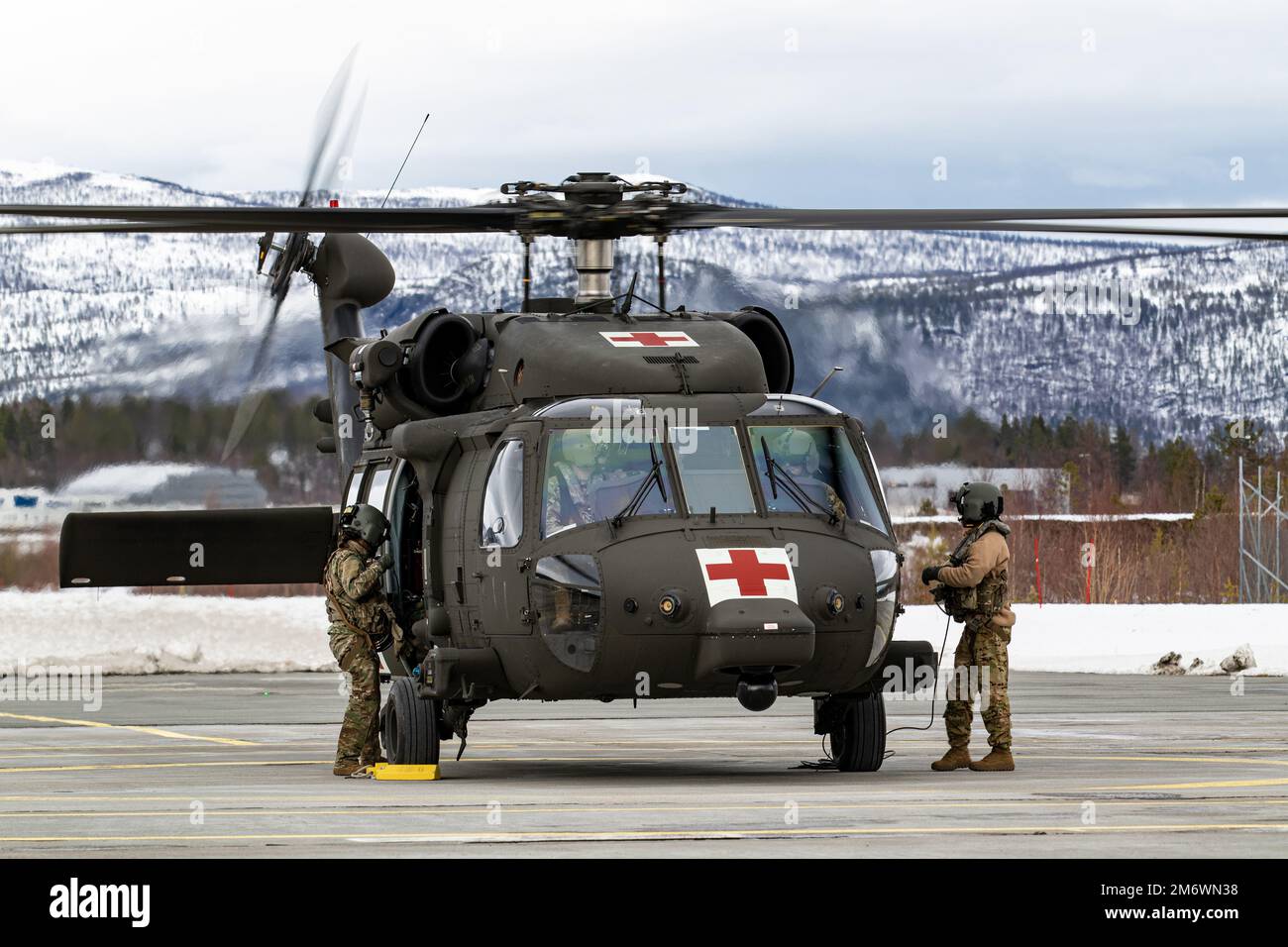 A U.S. Army HH-60 MedEvac Black Hawk helicopter and crew from Charlie ...