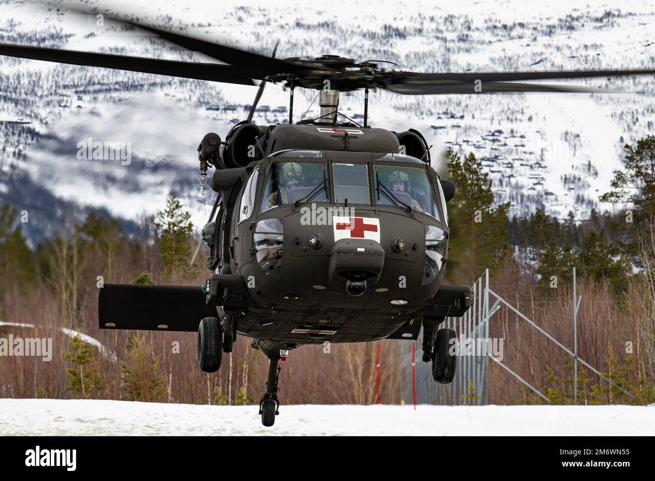 A U.S. Army HH-60 MedEvac Black Hawk helicopter from Charlie Company, 1 ...