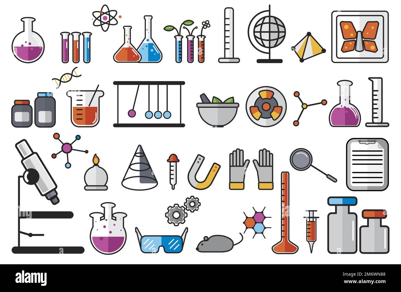 Illustration of chemistry laboratory instruments set Stock Vector Image ...