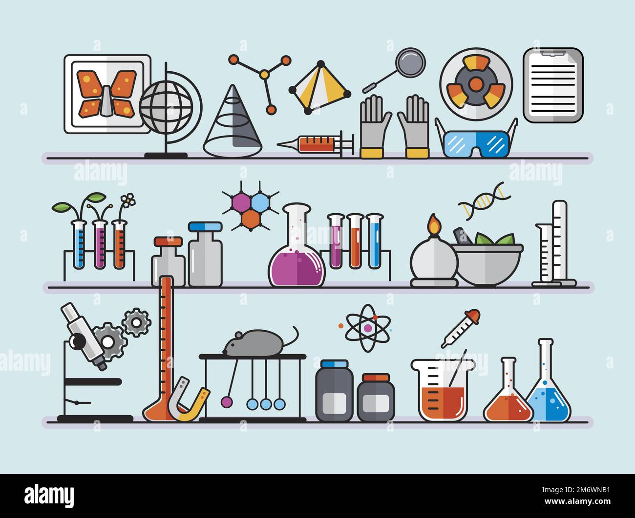 Illustration of chemistry laboratory instruments set Stock Vector Image ...