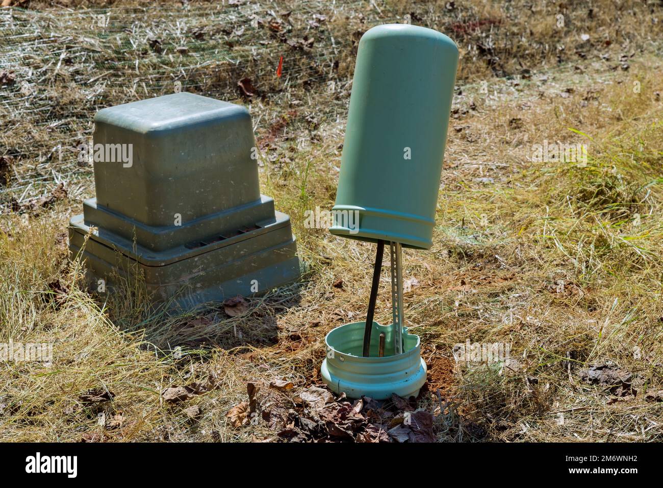 Underground network, there is plastic internet distributor box used for ...