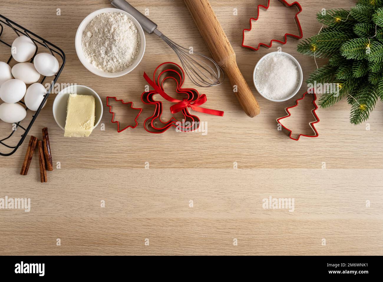 Ingredients for making gingerbread dough. Cookie molds. Making ...