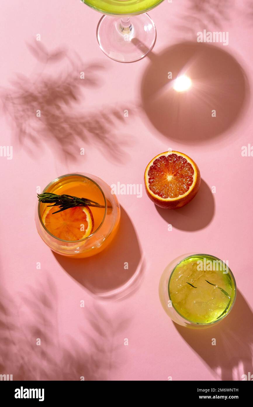 Popular summer ice alcoholic cocktails served under the summer sun ...