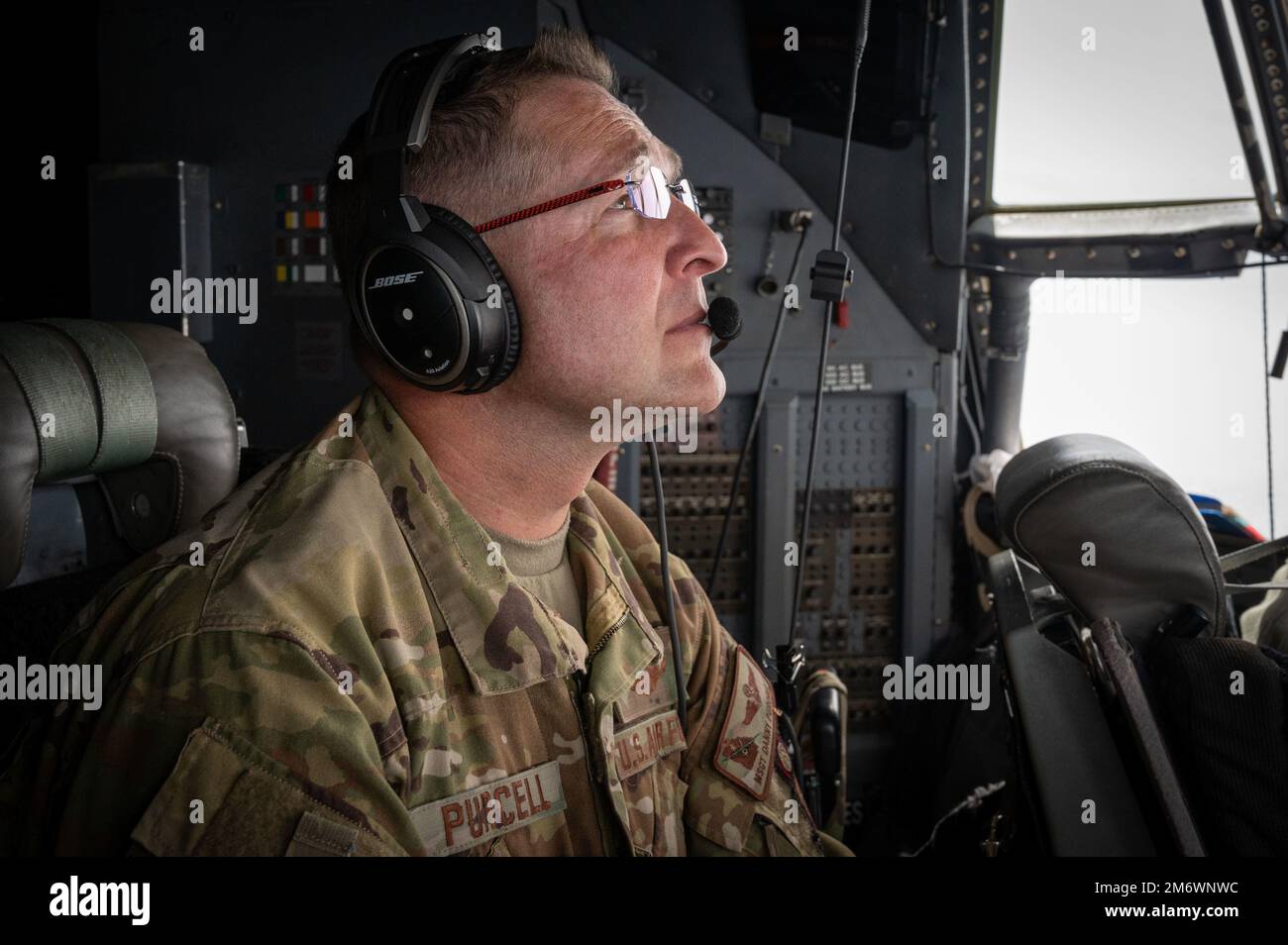 Air Force Master Sgt. Danny Purcell, a flight engineer assigned to the ...