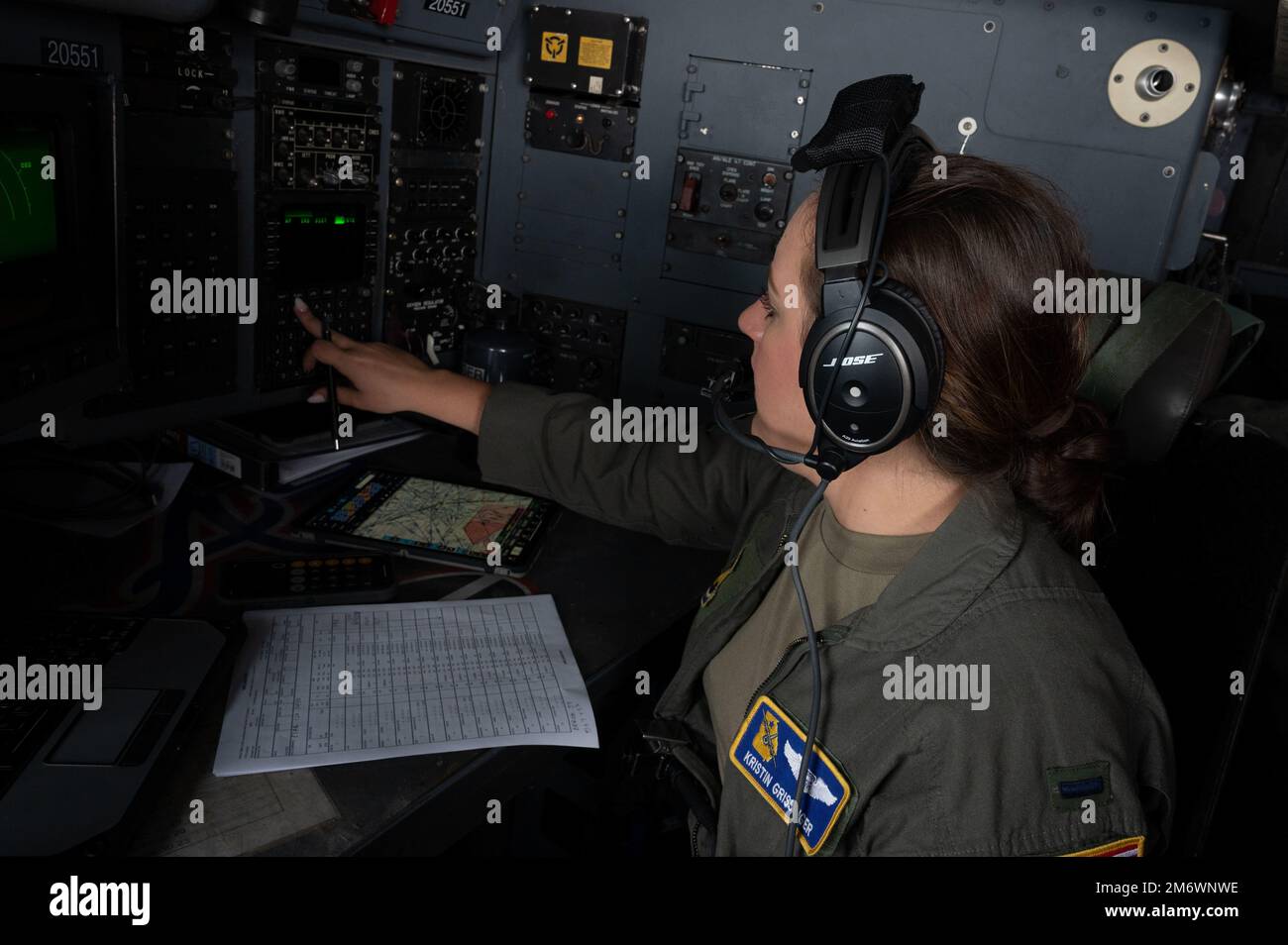 Air Force 1st Lt. Kristin Grissinger, a Combat Systems Officer assigned ...