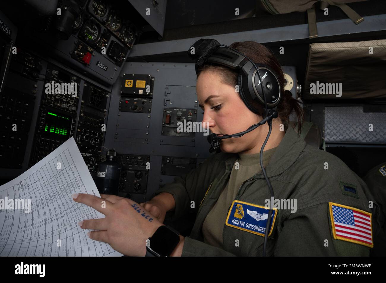 Air Force 1st Lt. Kristin Grissinger, a Combat Systems Officer assigned ...