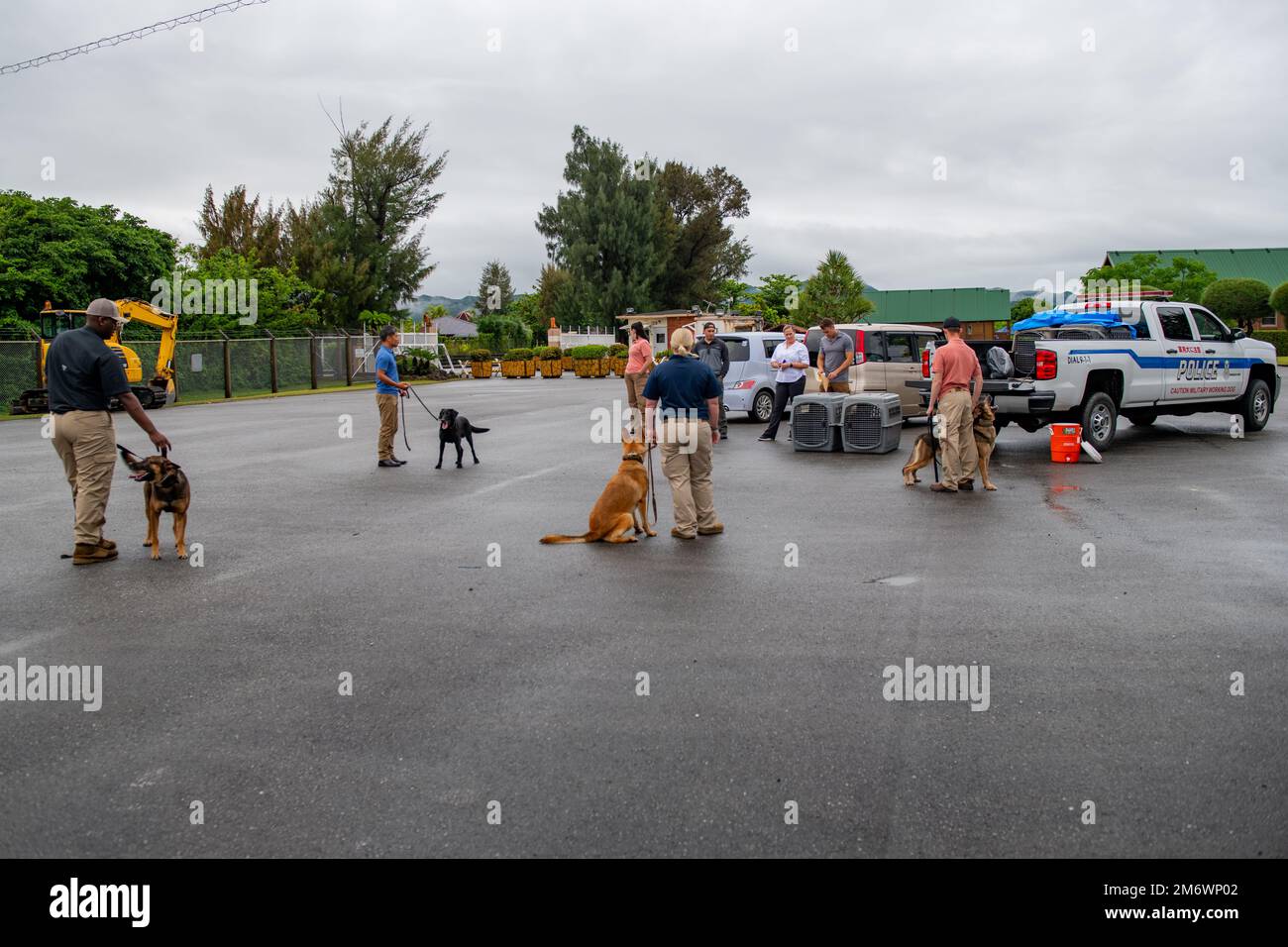 Members of the 18th Security Forces Squadron military working dog meet ...
