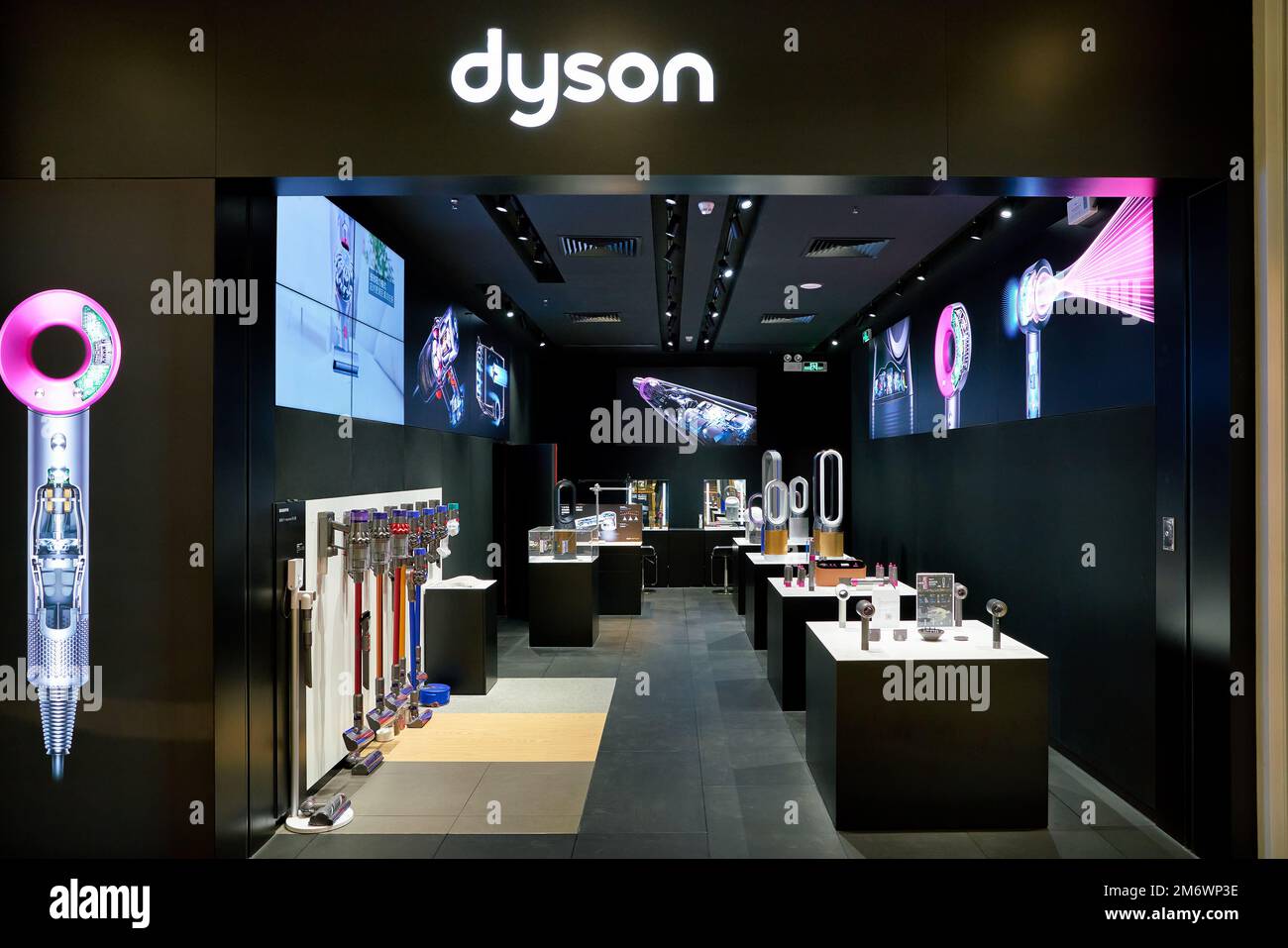 SHENZHEN, CHINA - CIRCA NOVEMBER, 2019: goods on display at Dyson store ...