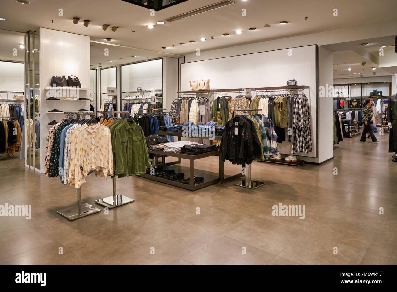 SHENZHEN, CHINA - CIRCA NOVEMBER, 2019: interior shot of Zara store in ...
