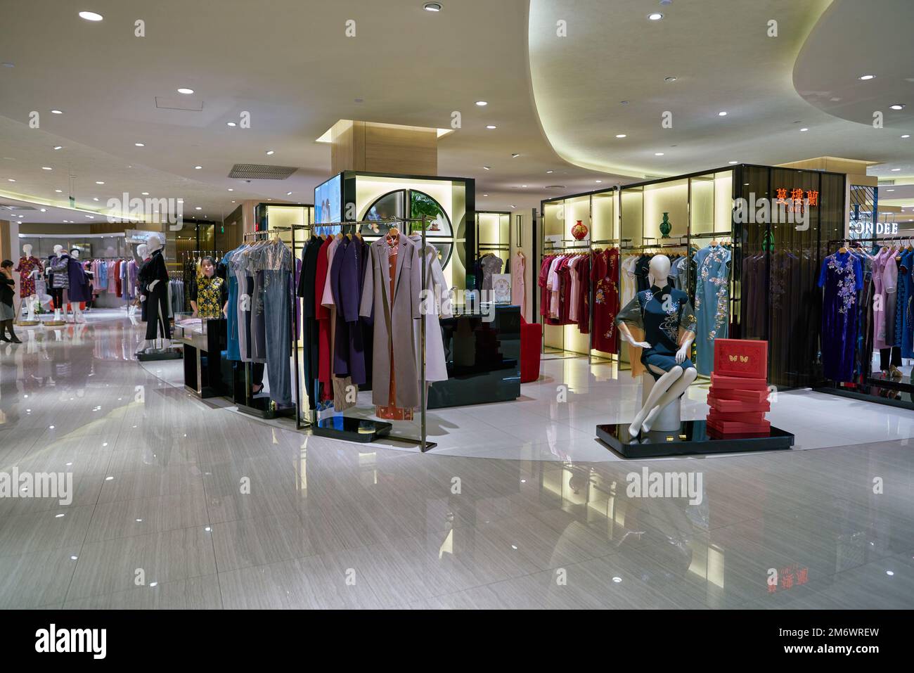 SHENZHEN, CHINA - CIRCA NOVEMBER, 2019: clothes on display at Reel ...