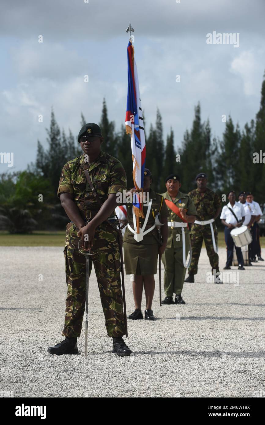 Members from the Belize Defence Force participate in the opening ...