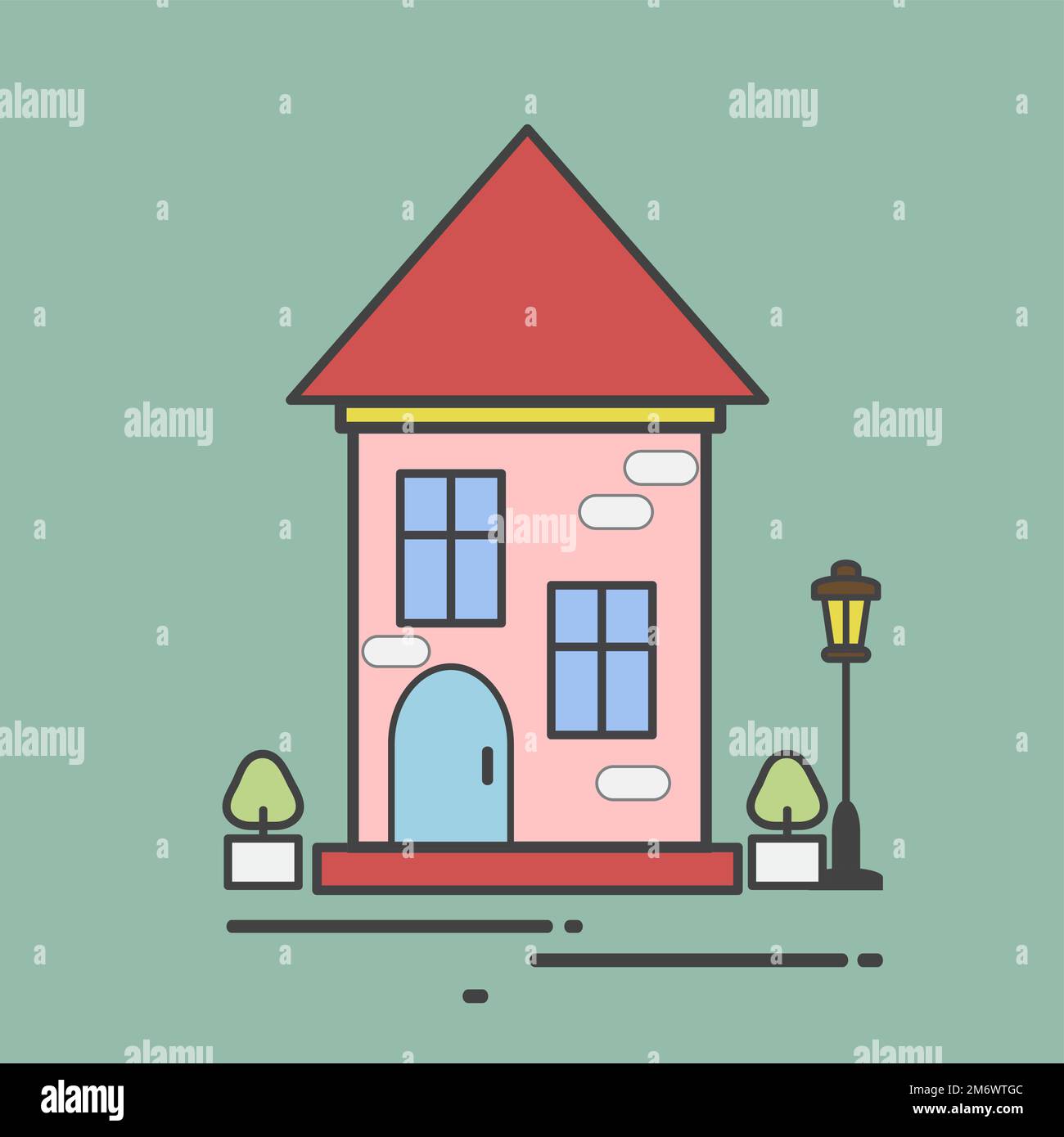 Illustration of a cute house Stock Vector Image & Art - Alamy
