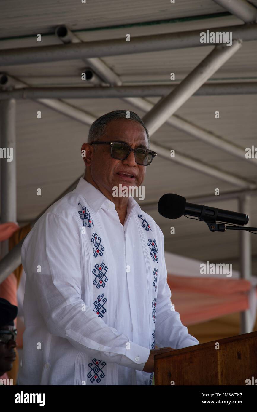Belizian Prime Minister, Honourable John Antonio Briceño, addresses the ...