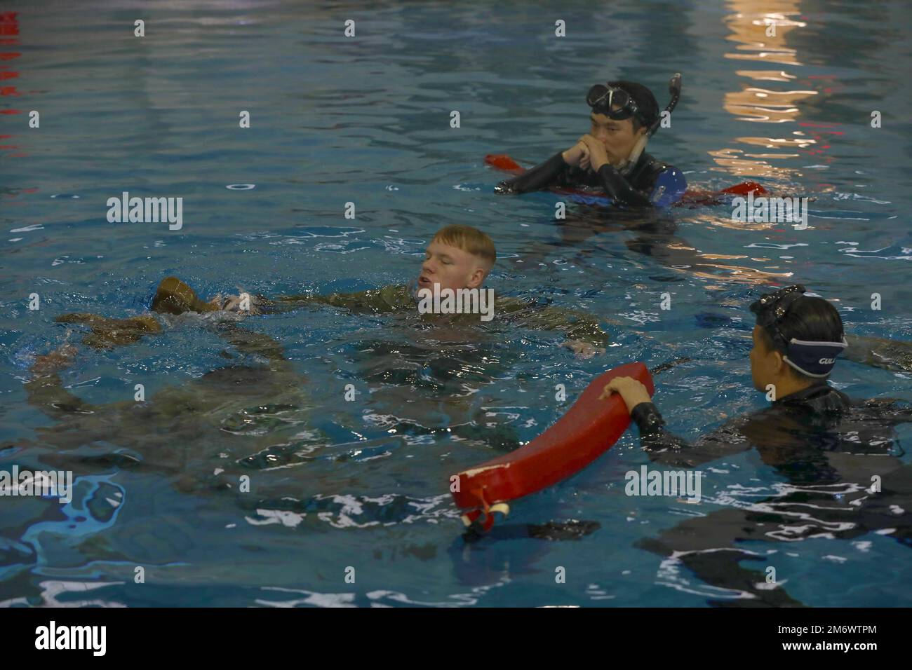 A Soldier conducts an Army Water Survival Assessment at the Lt. Gen ...