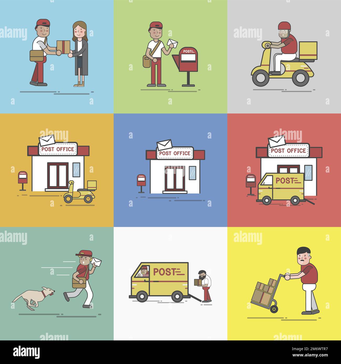 Illustration set of post delivery Stock Vector Image & Art - Alamy