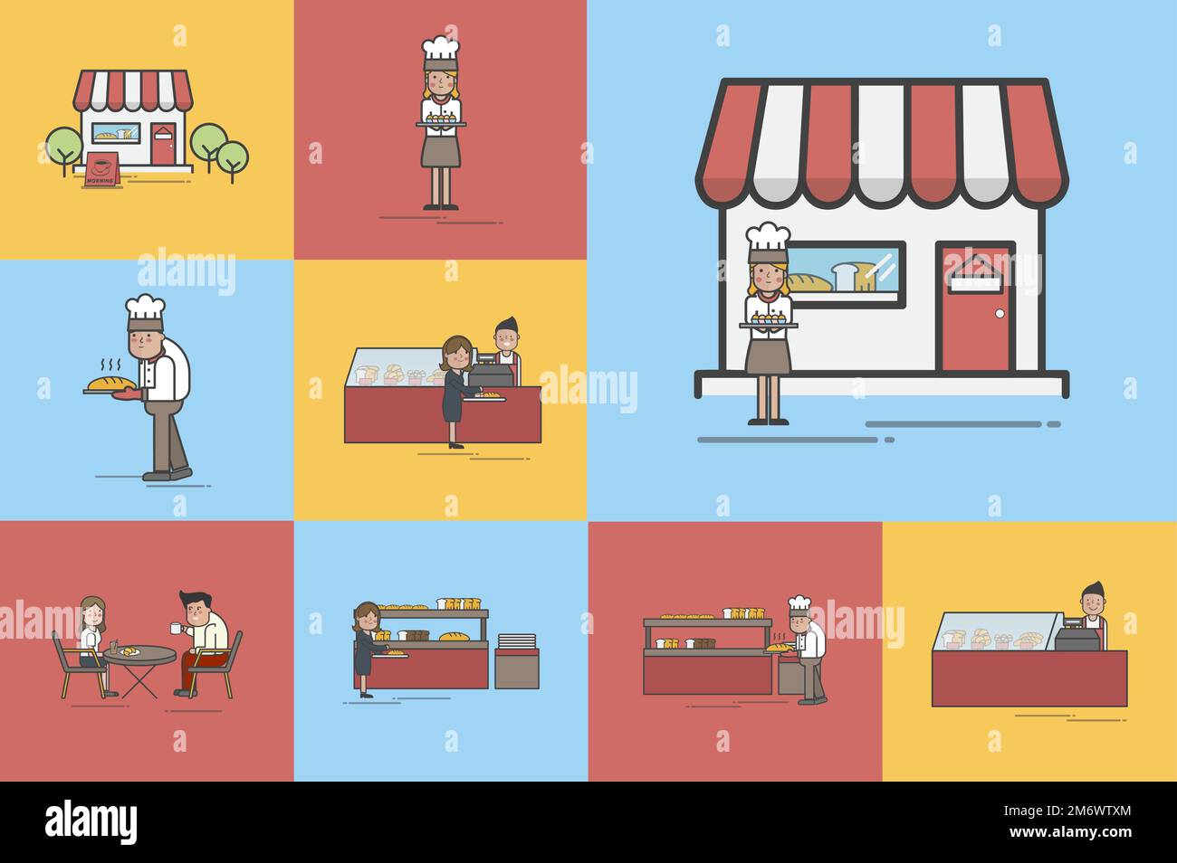 Pastry shop vector vectors Stock Vector Images - Alamy