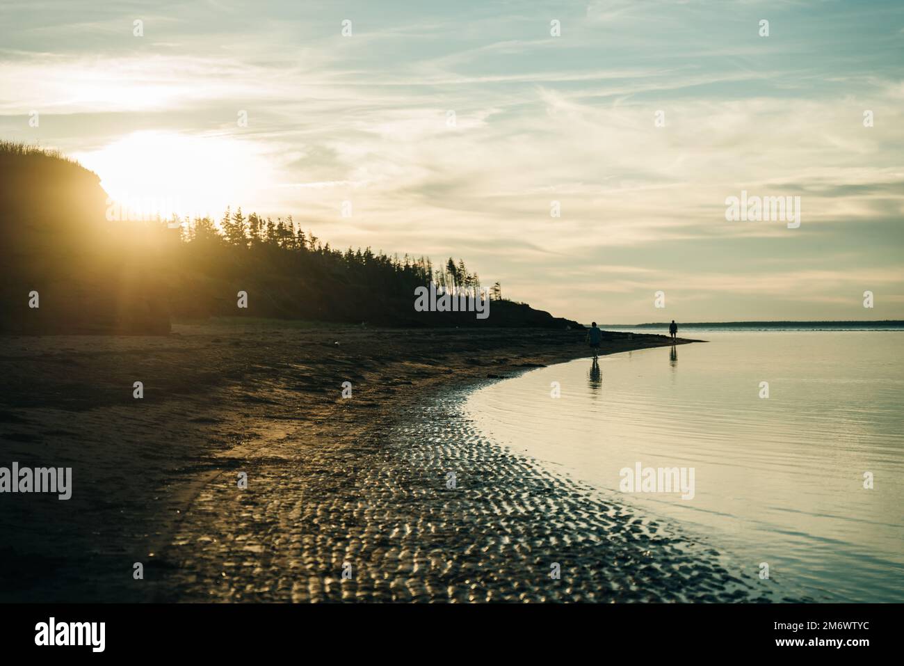 scenic red sandstone cliff and in cabot beach provincial park prince ...