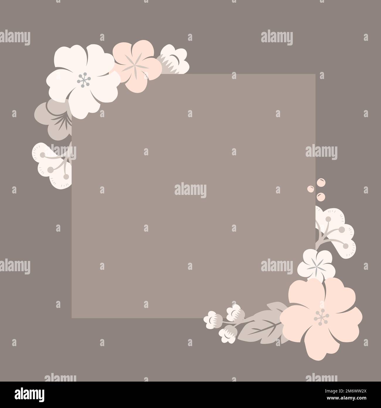 Square beige floral border vector Stock Vector Image & Art - Alamy